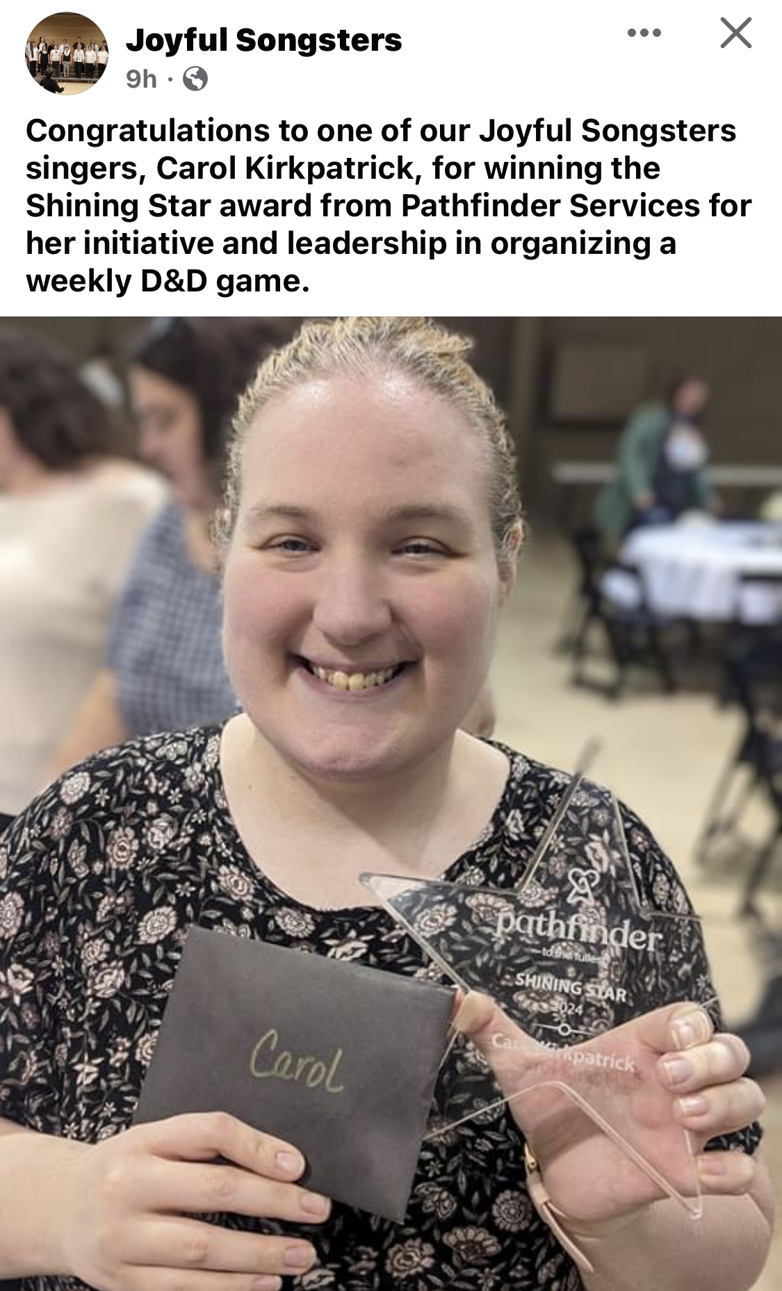 Congratulations Carol Kirkpatrick - Community Choirs of Huntington County